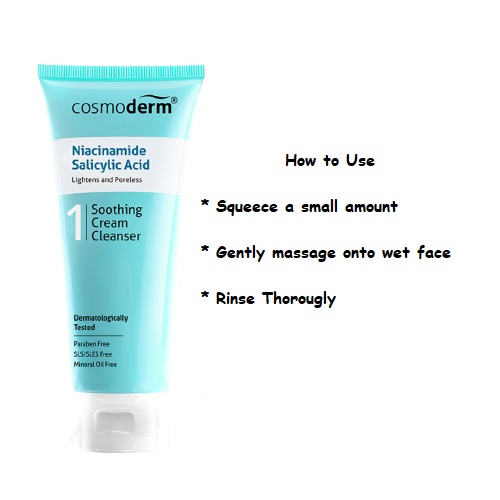 Cosmoderm Niacinamide Salicylic Acid Soothing Cream Cleanser 125ml ...