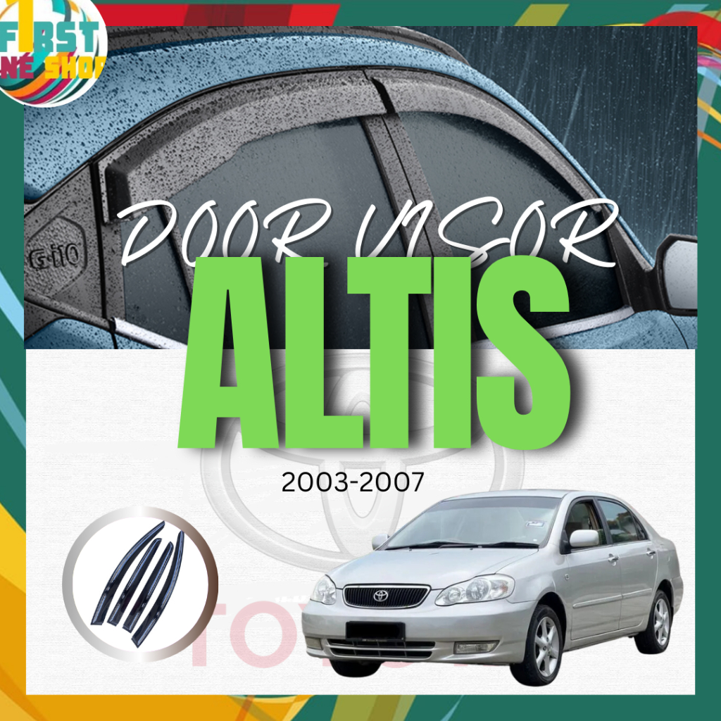 Toyota Altis 2003-2007 Door Visor Mugen Air Press Window Wind Deflector ...