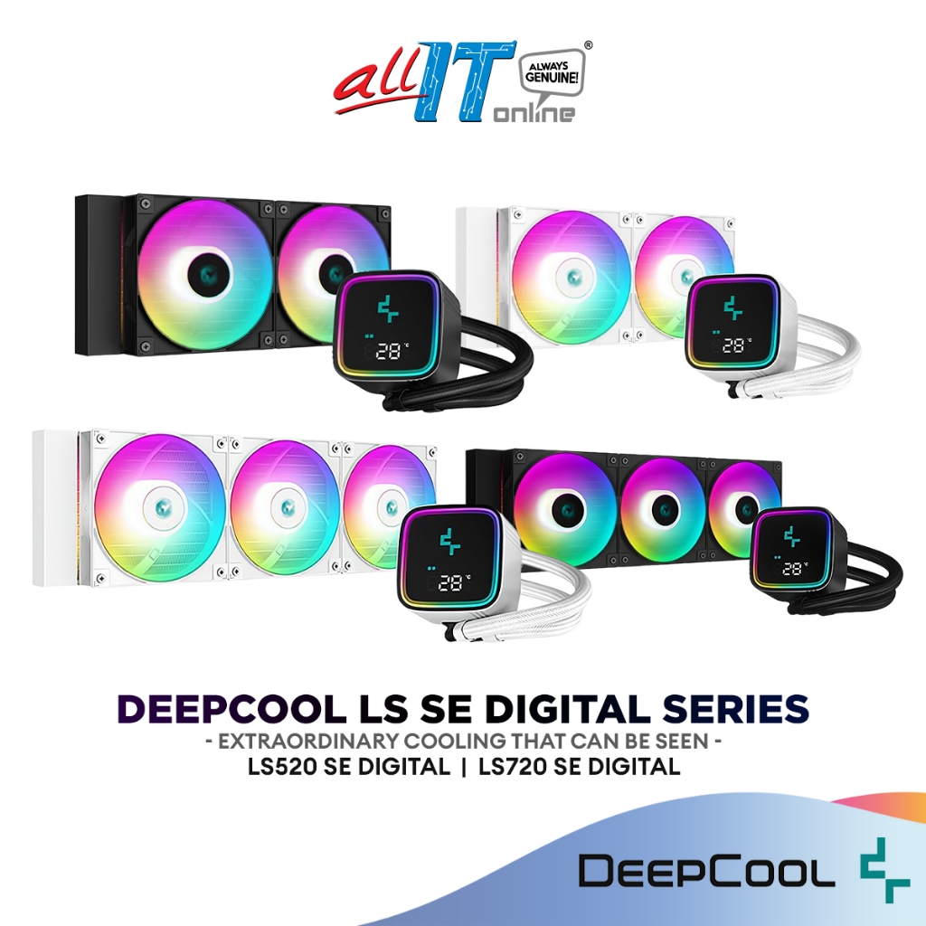 Deepcool LS520 / LS720 SE Digital Black / White Series AiO CPU Cooler | Intel & AMD CPU Liquid ...
