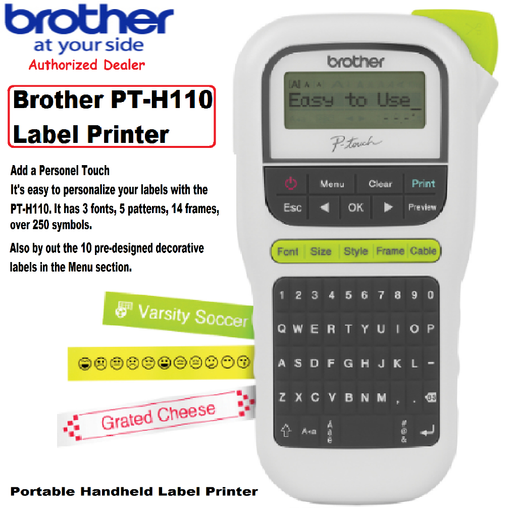 Brother P-Touch Label Maker, PT-H110, Thermal Transfer Inkless Pocket ...