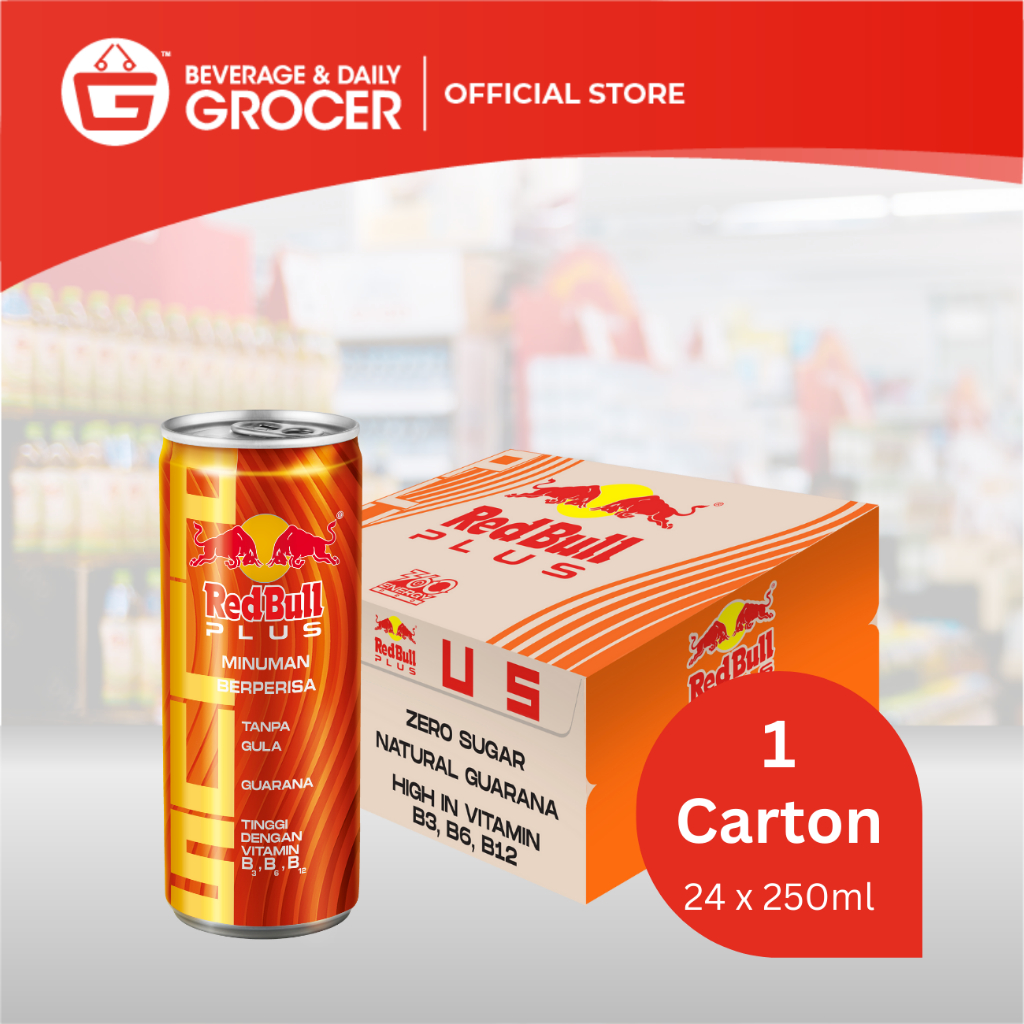 Red Bull Plus Can Energy Drinks 24 x 250ml (24 Cans) 1 Carton | Shopee ...