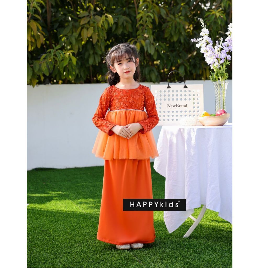 BRICK ORANGE PEPLUM KIDS GIRL ( Baju Kurung Peplum Raya 2024 Budak ...