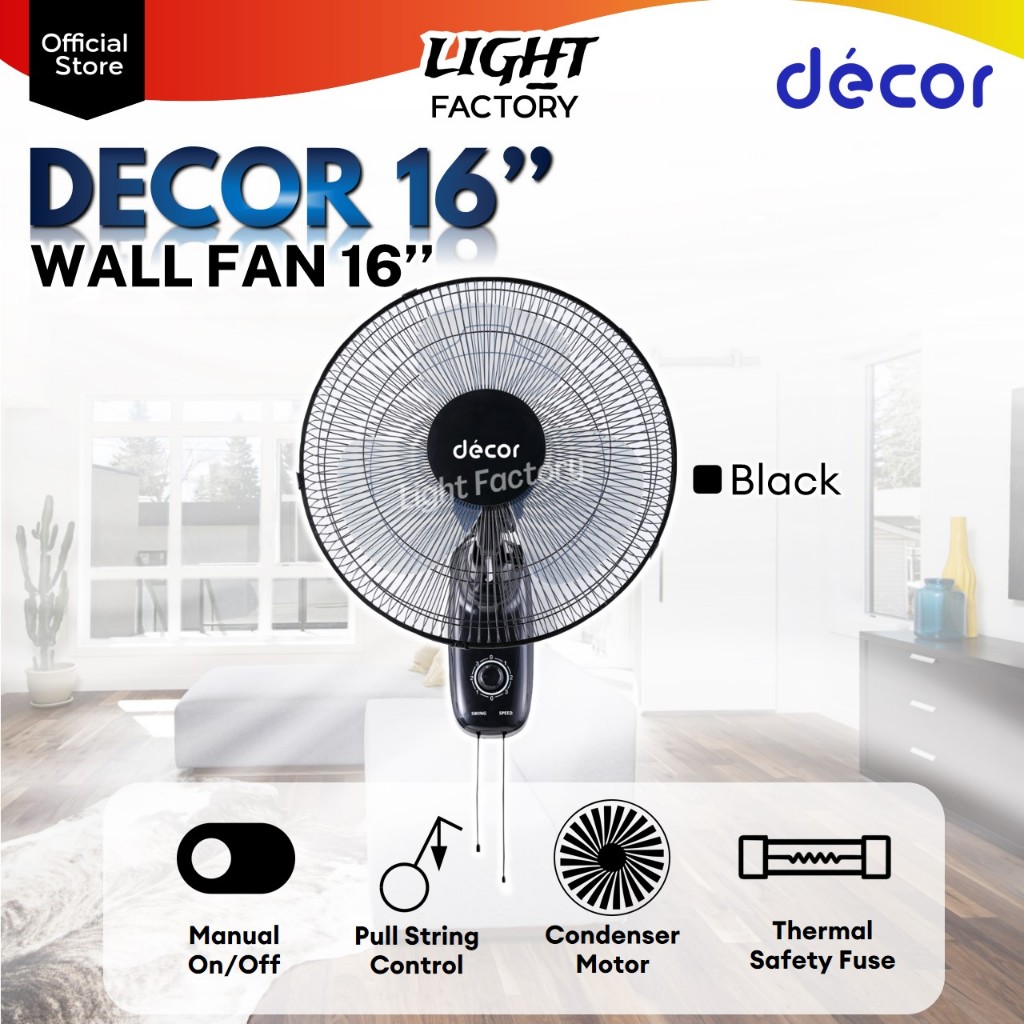 🔥SIRIM🔥KDK KU408 Wall Fan | PANASONIC FMU408 | DEKA DWF3 16Inch Kipas ...