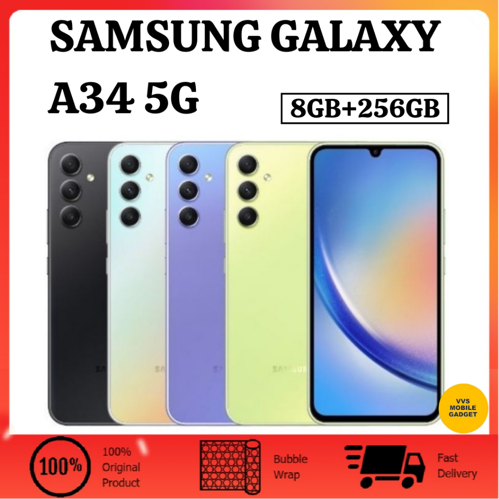 Samsung Galaxy A34 5G Smartphone (8GB RAM + 256GB ROM)│6.6" FHD+ Super ...
