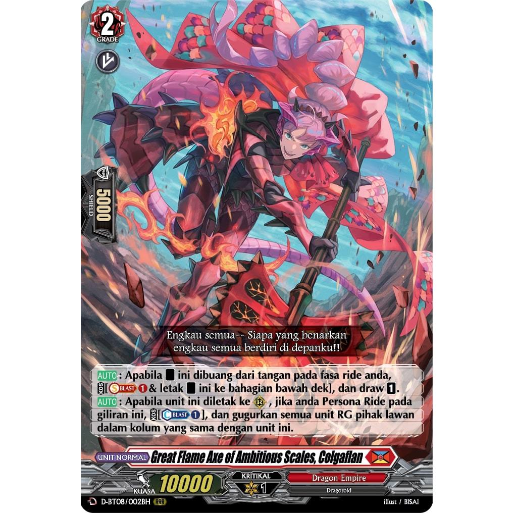 [BH] D-BT08/002BH Great Flame Axe of Ambitious Scales, Colgaflan Dragon Empire RRR (Bahasa ...