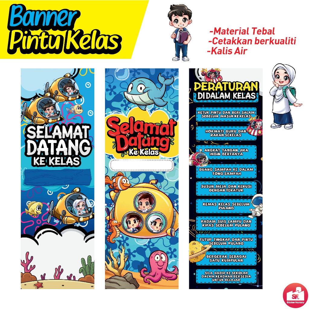 Banner Pintu Kelas Keceriaan Sekolah Tapauline 380gsm Cetakan ...