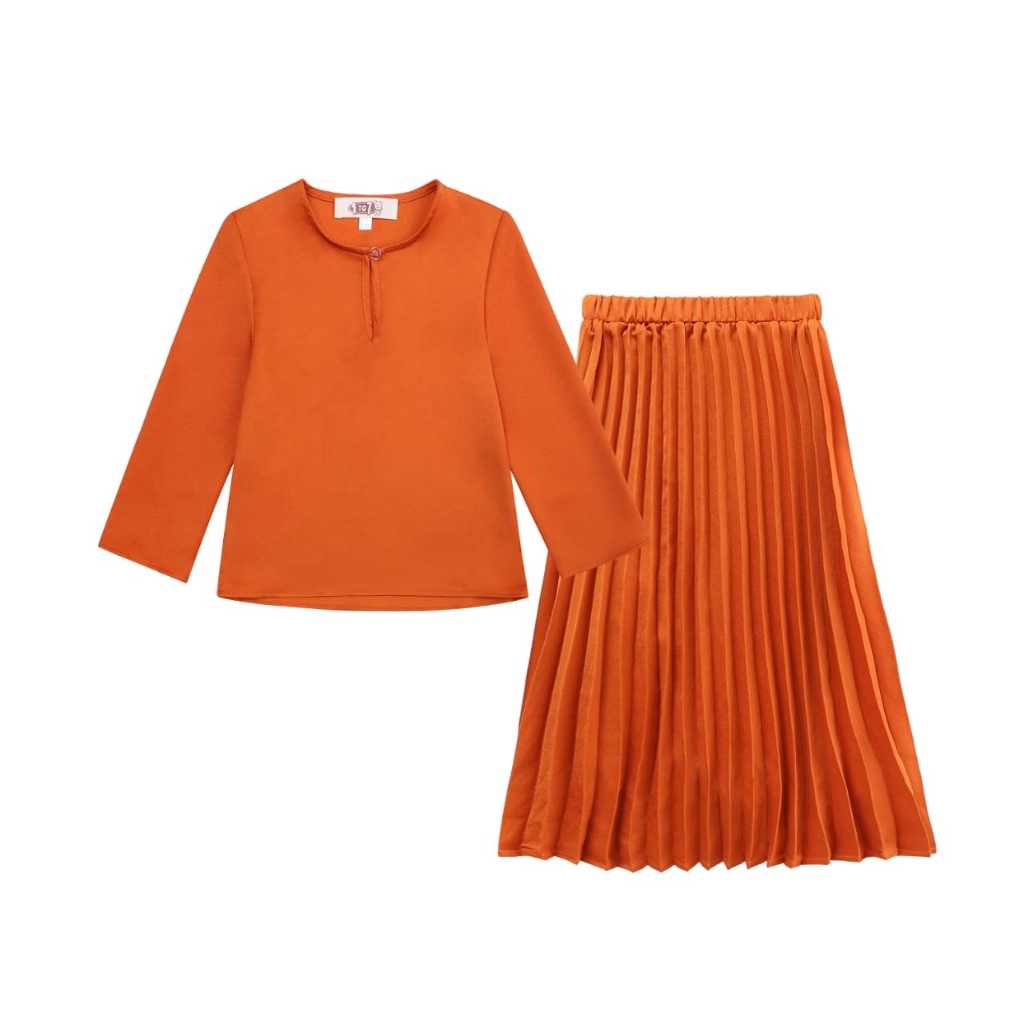 Baju Kurung Kedah Moden Budak Perempuan Baju Raya 2024 Viral Oren Bata ...