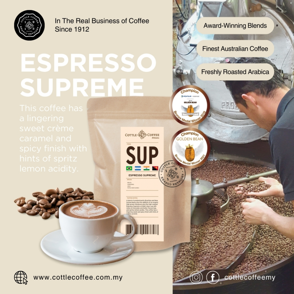 [CottleCoffee] Espresso Supreme / Award Winning Blend / 100% Roasted Arabica Coffee | Shopee ...