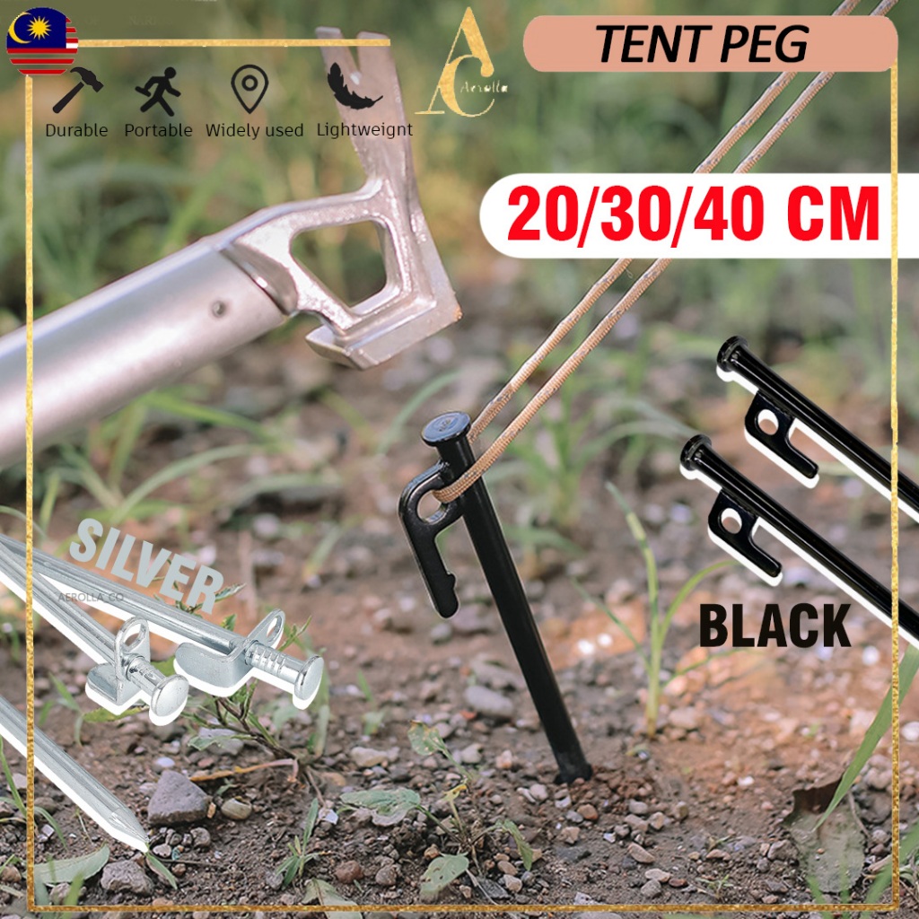 [NEW] Premium 20/30/40cm Camping Tent Nail Peg Ground Nail Tent Peg ...