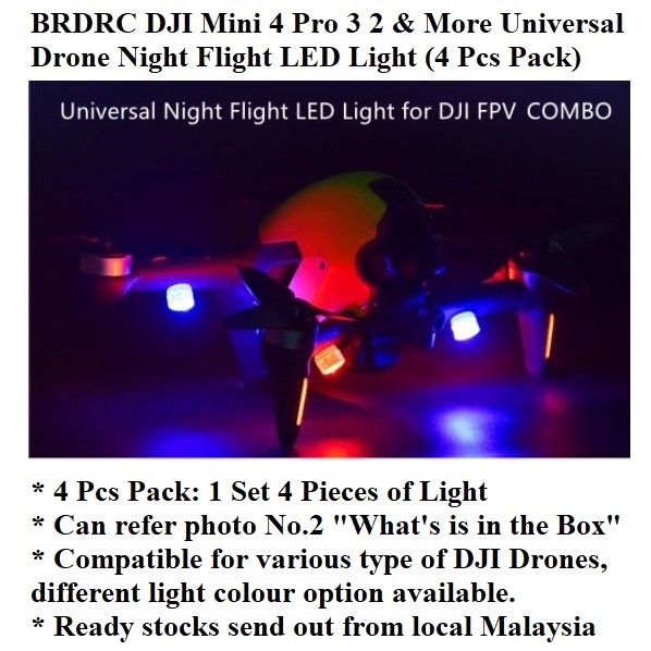 BRDRC DJI Mini 4 Pro/3/2/Mavic 3 & Other Drones Signal LED Lights (4 ...