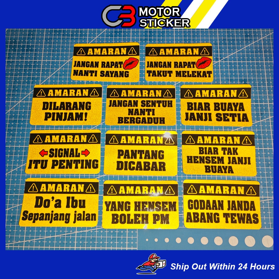STIKER AMARAN JANGAN RAPAT Do'a IBU SIGNAL ITU PENTING STICKER MOTOR ...