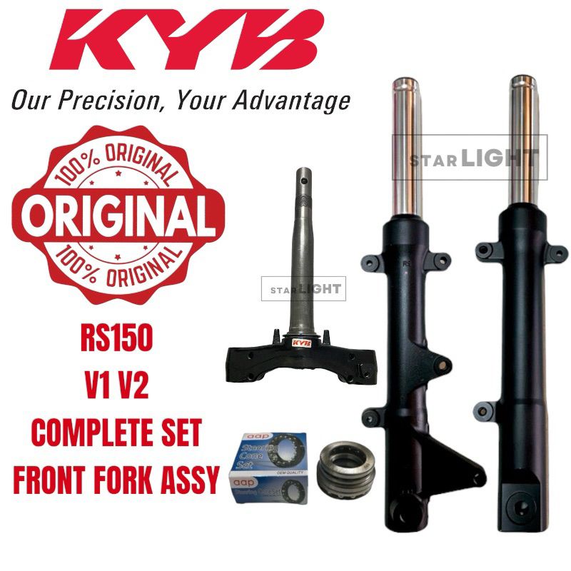 RS150 V1 V2 K59 100% ORIGINAL KYB DAMPER ASSY FRONT FORK DEPAN T FORK BRACKET AAP STEERING CONE ...