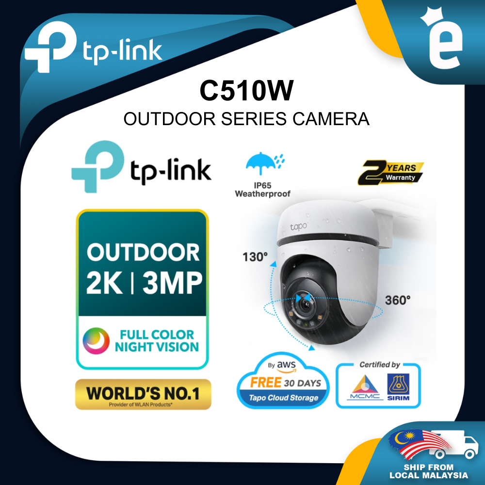 TP-Link CCTV Tapo C510W 2K CCTV Pan Tilt AI Outdoor Home WiFi Network Security Camera | Shopee ...