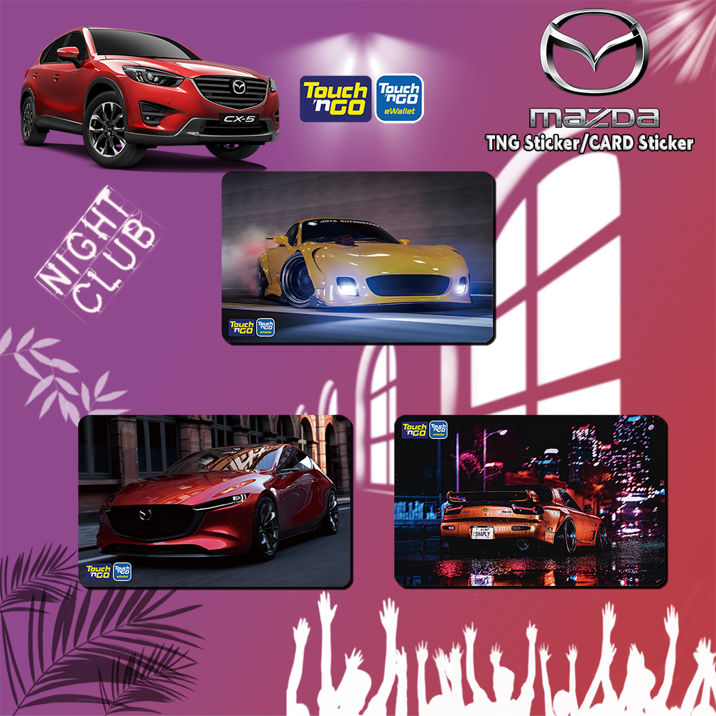 Mazda Cars TNG Sticker - Tng Touch N Go Sticker/Bank Card Sticker Cover ...