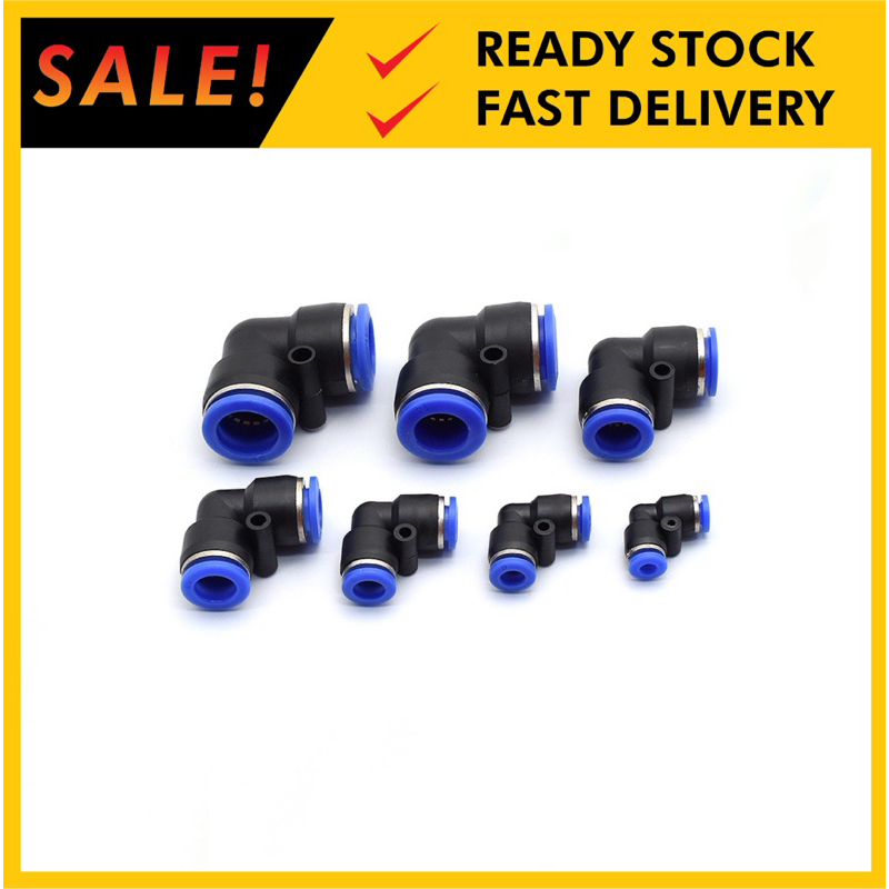 PV Pneumatic Fitting Elbow Air Connector Air Hose Quick Connector 4mm ...