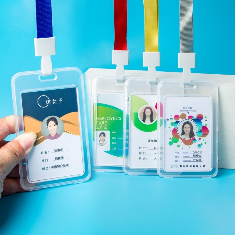 Double Sided Transparent ID Card Holder Work Card ID Waterproof Student ...