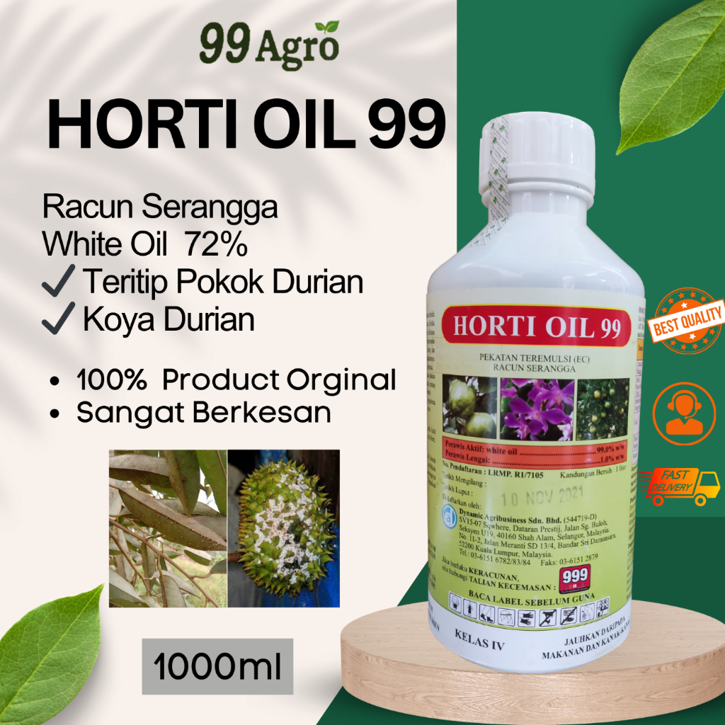 1L Horti Oil Agricultural White Oil 99.0% Racun Serangga KoyaTeritip ...