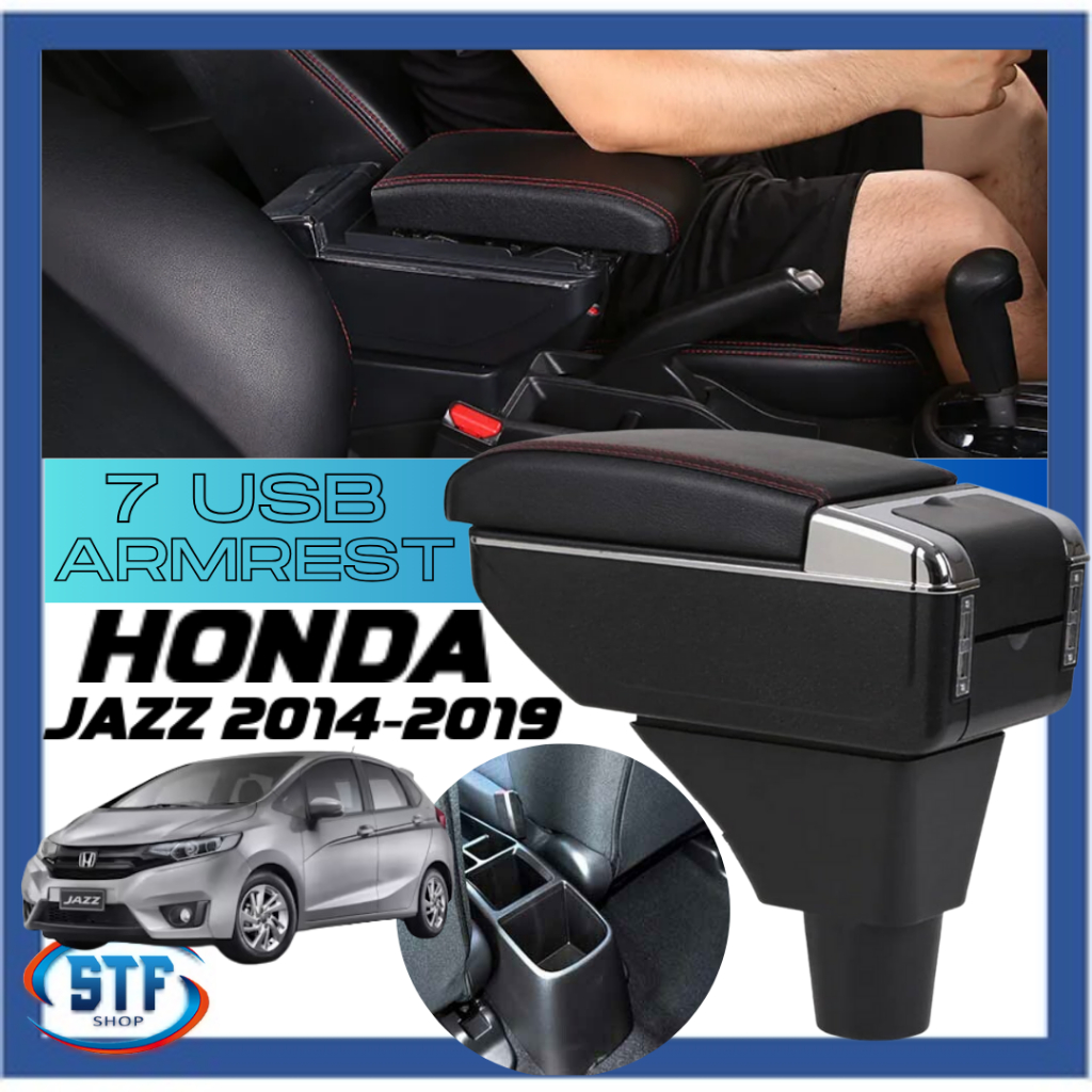 Honda Jazz GK 2014-2021 USB ARMREST ADJUSTABLE 7 CHARGING PORT WITH RED ...