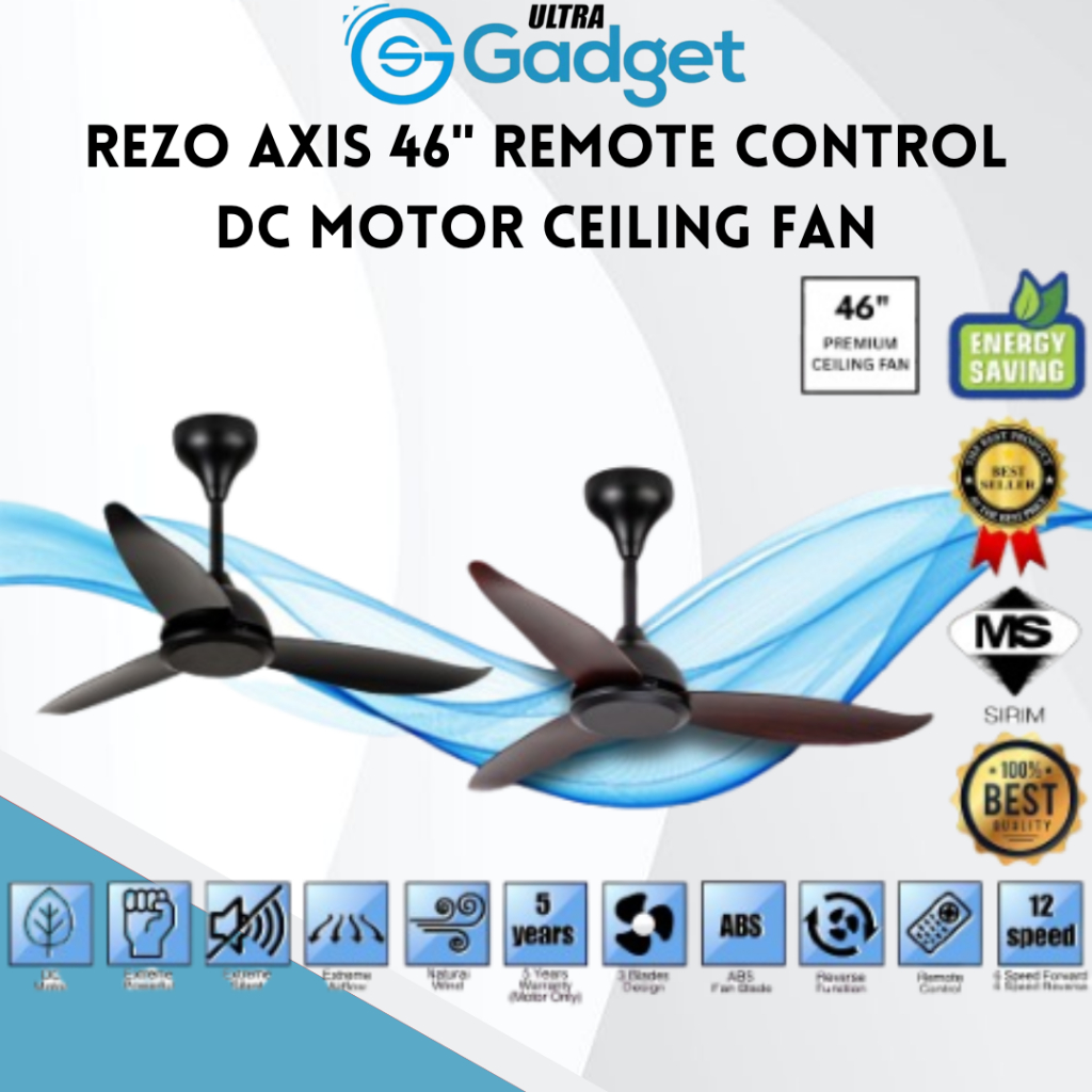REZO AXIS 46" REMOTE CONTROL DC MOTOR CEILING FAN | Shopee Malaysia