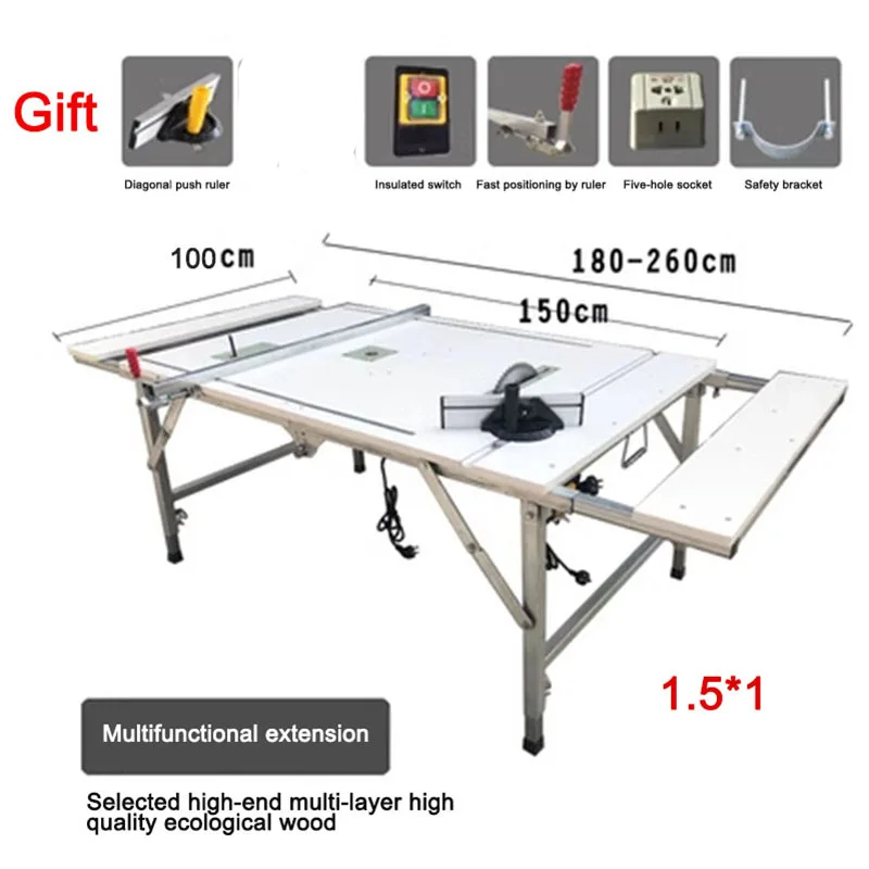 Multifunction Folding Woodworking Table Saw DIY Removable Telescopic ...