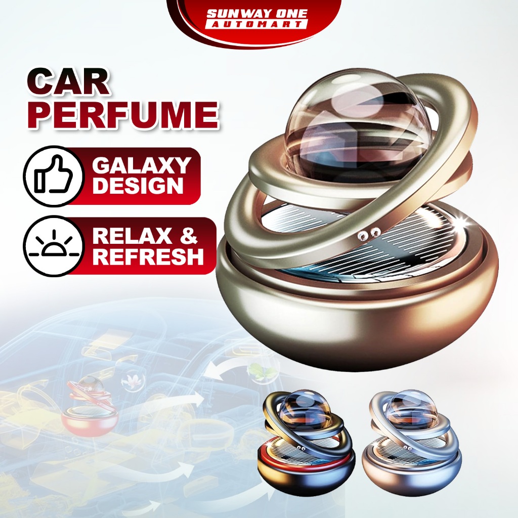 Car Perfume Galaxy Planet Dual Ring Suspension Rotating Solar Fragrance ...