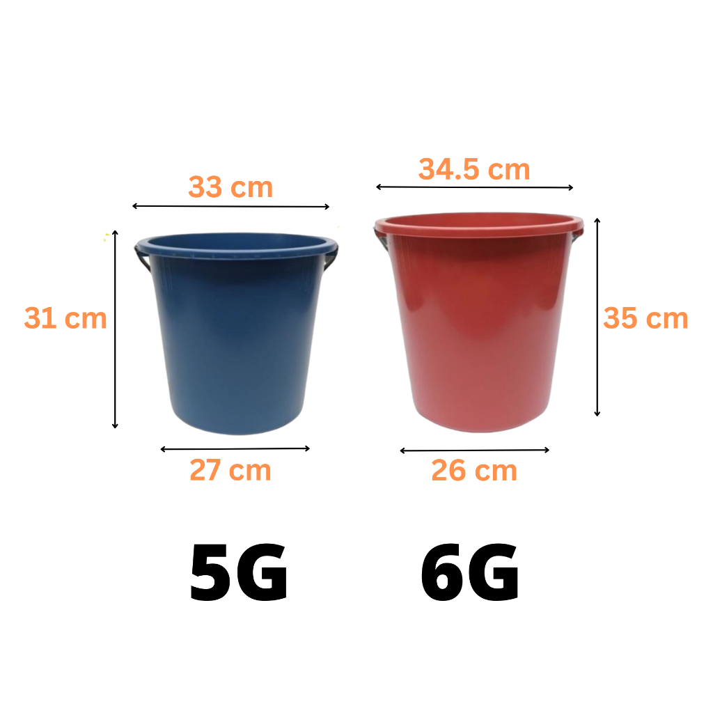 1-6 gallon Jooly Pail / Plastic Pail / Bucket / Baldi Air / Bakul ...