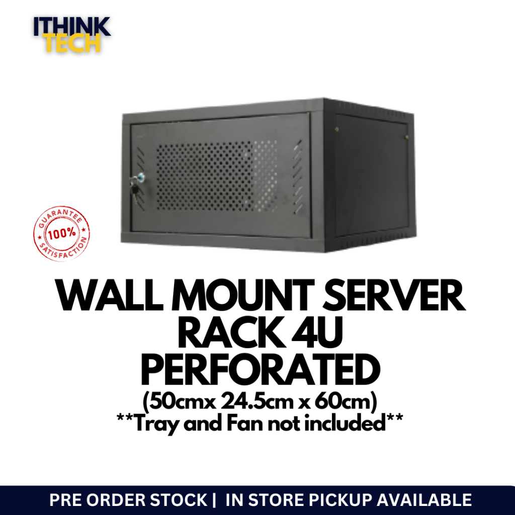 Pre-Order Wall Mount Server Rack 4U (50cm x 24.5cm x 60cm) Perforated ...