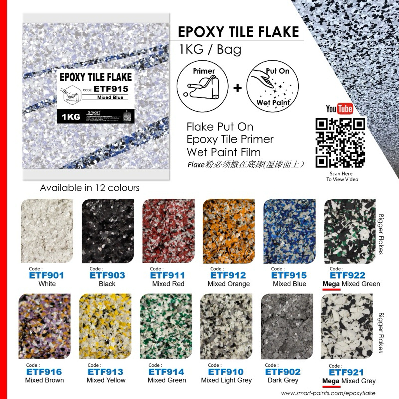1kg SMART PAINTS Epoxy Tile Flake Only | Shopee Malaysia