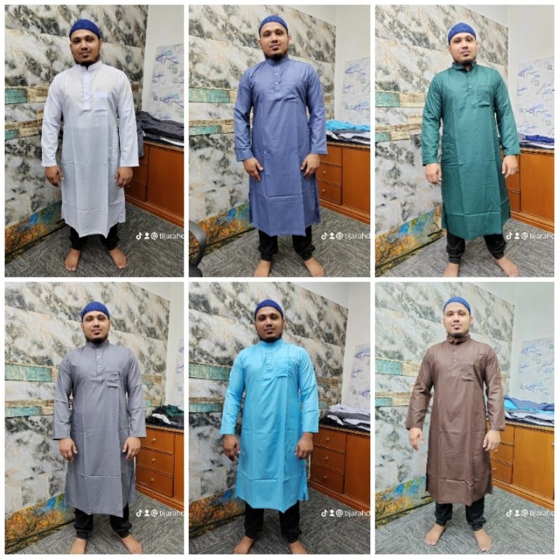 Gamis @ Kurta Labuh Berkolar bawah lulut kain toray | Shopee Malaysia
