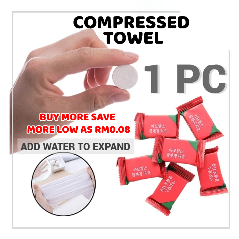 1pc Compressed Towel Disposable Candy Cotton Cleansing Tower Small ...