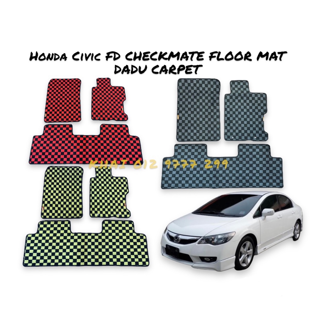 Honda Civic FD Dadu Checkmate Car Carpet Floor Mat Karpet Karo Thailand ...