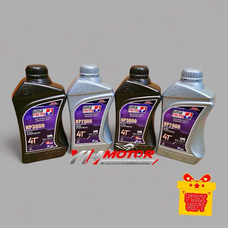 UMA RACING MOTORCYCLE ENGINE OIL 4T FREE OIL FILTER 100% ORIGINAL ...