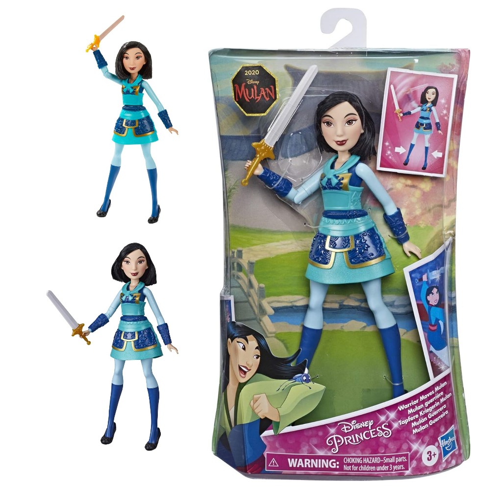 DISNEY PRINCESS MULAN WARRIOR MOVES DOLL 30CM TALL 2020 HASBRO E8628 ...