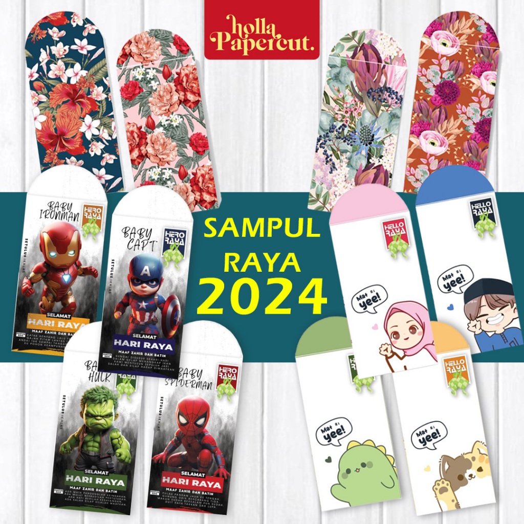 PROMOSI RAYA🔥 | Sampul Raya 2024 (5pcs) | Design Cartoon, Superhero Kid ...