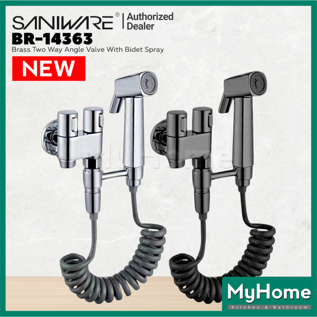 SANIWARE Brass Two Way Angle Valve With Bidet Spray SWP-BR-14363 / SWP ...
