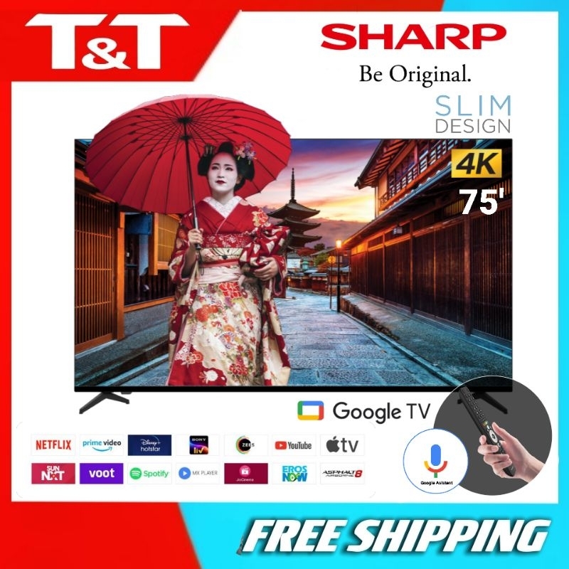 SHARP 75 INCH 4K UHD GOOGLE TV 4TC75FJ1X | Shopee Malaysia
