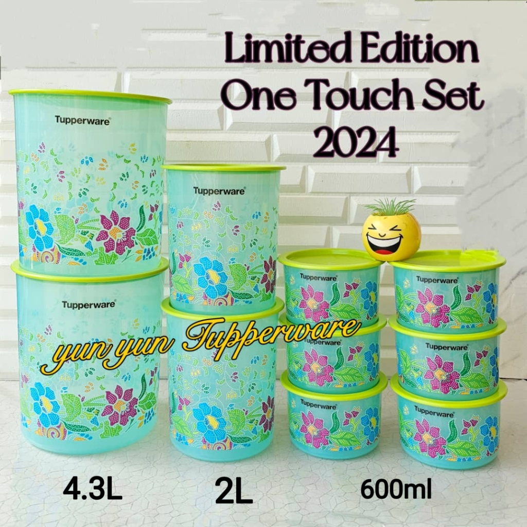 🔥RAYA 2024🔥Tupperware Batik One Touch - 600ml / 2L / 4.3L | Shopee Malaysia