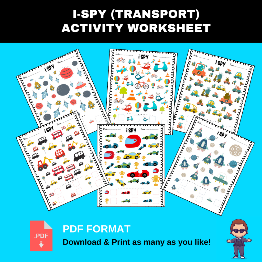 (PDF) I-Spy (Transport) Activity Worksheet - 10 pages | Shopee Malaysia
