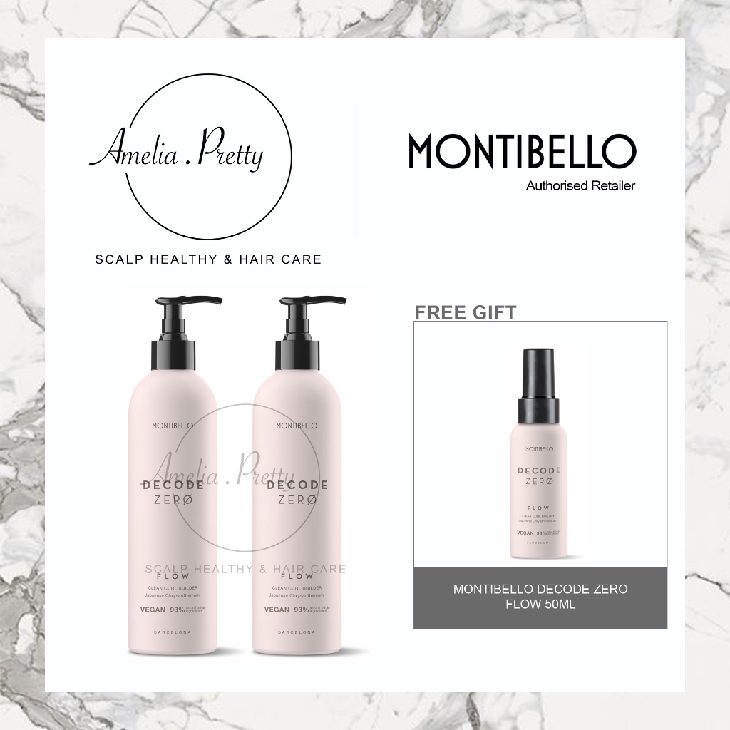Montibello Decode Zero Flow Curl Hair Styling Duo Set 250ml ( Free Gift ...