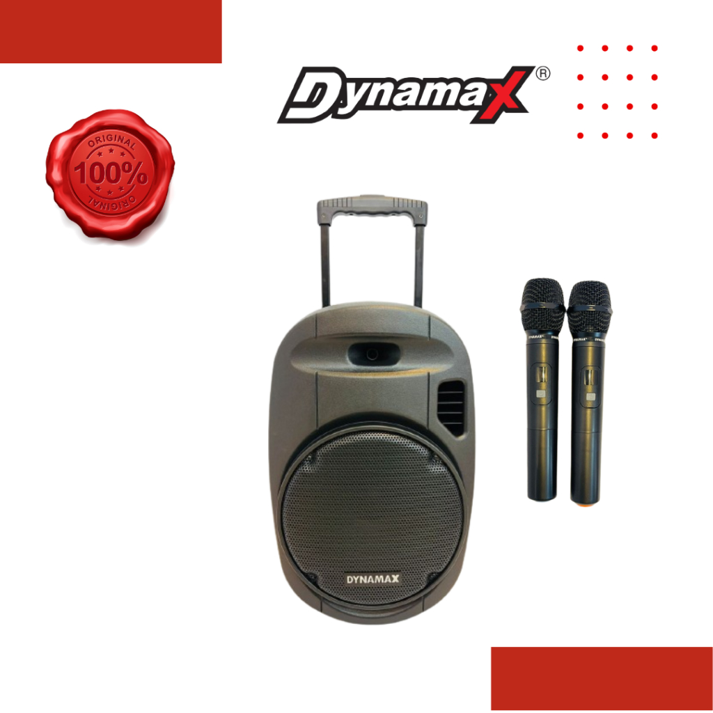 DYNAMAX pro312 uhf 12inch portable speaker with wireless handheld mic ...