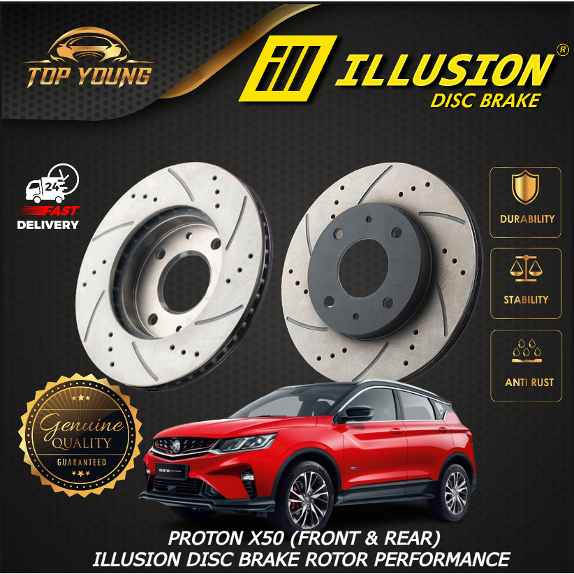 ILLUSION PROTON X50 FRONT (DEPAN) & REAR (BELAKANG) DISC ROTOR SPORT ...