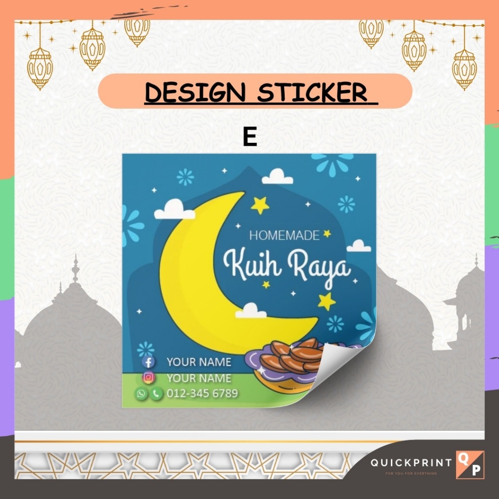Sticker Raya/Sticker Kuih Raya/Ramadan Sticker | Shopee Malaysia