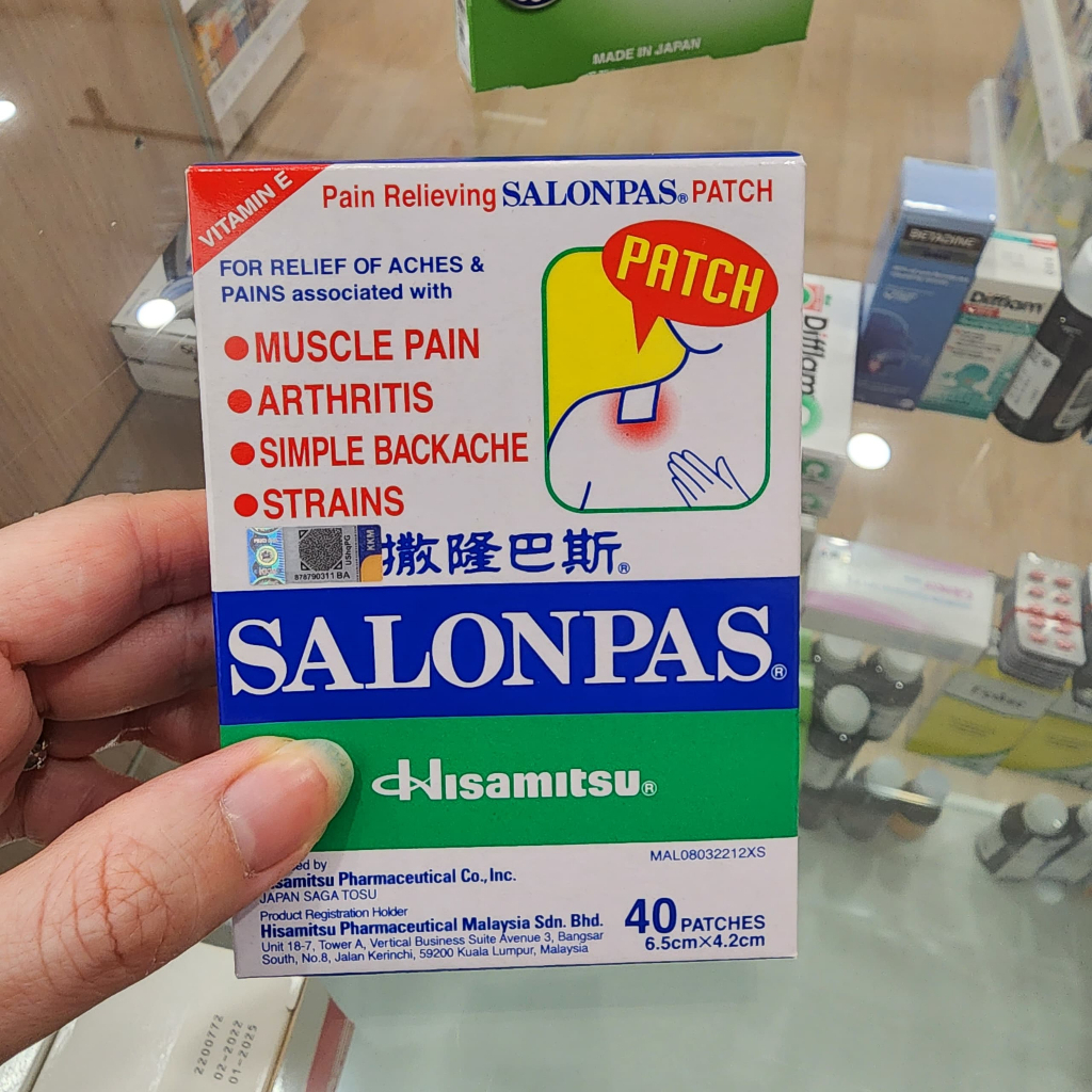 SALONPAS PAIN RELIEVING PATCH 10S / 20S / 40S / 5S (7 CM X 10CM BIGGER ...