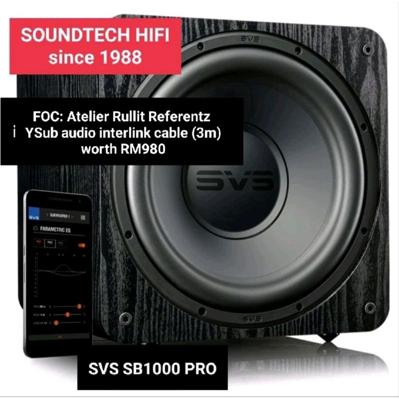 SVS SB1000 Pro Active SubWoofer plus FOC Atelier Rullit Referentz YSub ...