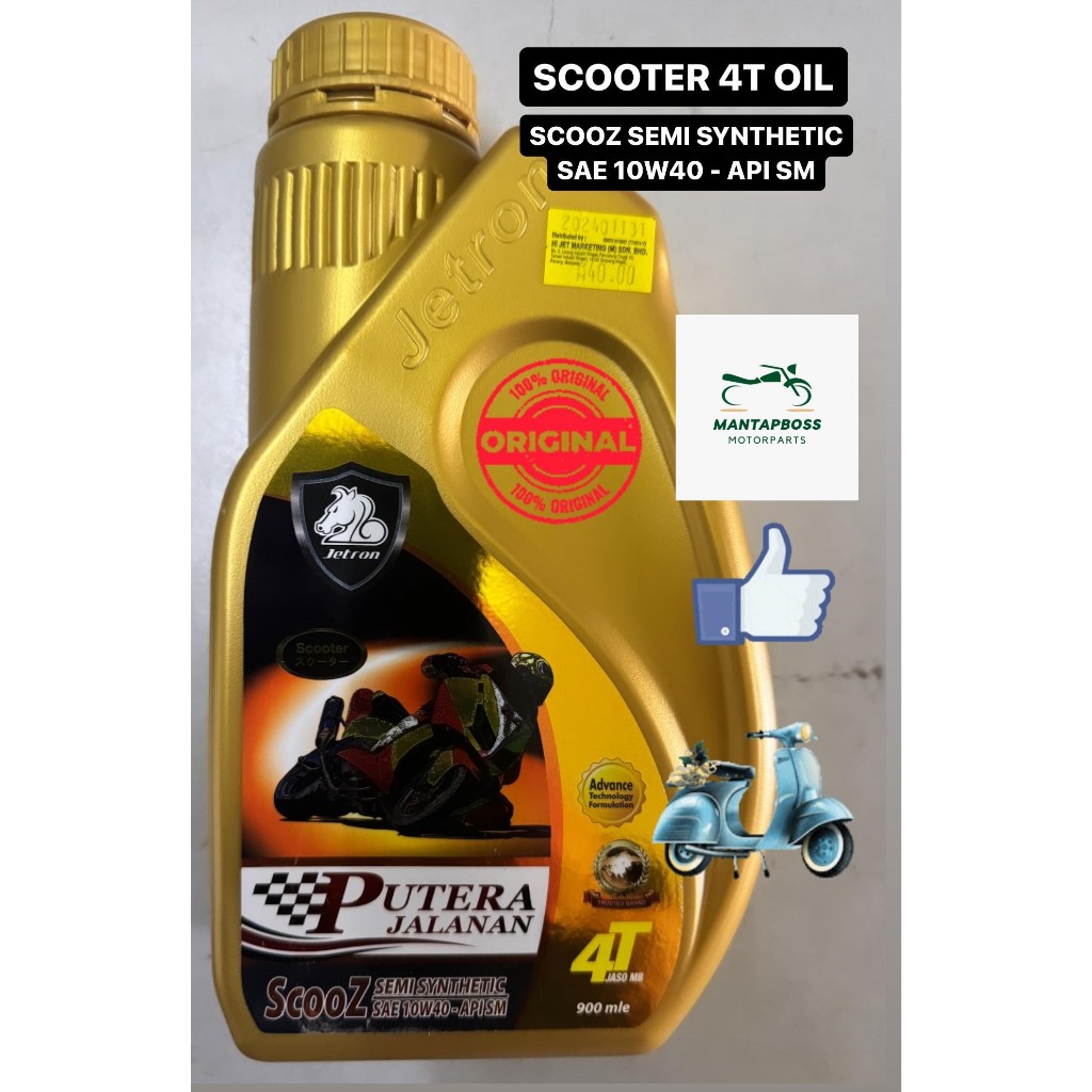JETRON / VITRON SCOOTER OIL SCOOZ 10W40 SEMI-SYNTHETIC 900ML & JETRON ...