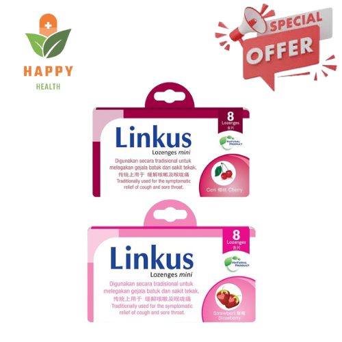 Linkus Lozenges 8'S - Cherry / Strawberry - Ubat Sakit Tekak | Shopee Malaysia