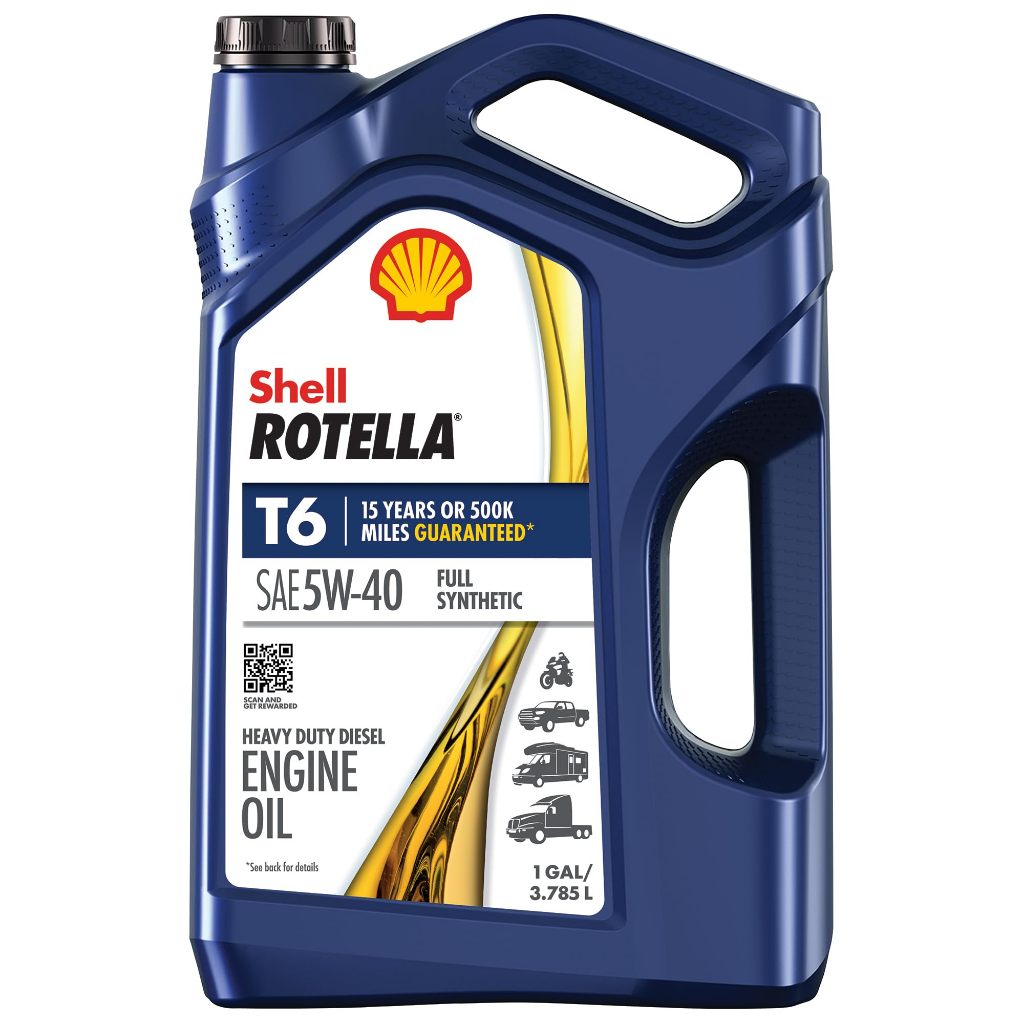 Shell Rotella T6 Full Synthetic 5W-40 Heavy Duty Diesel Engine Oil 1 ...