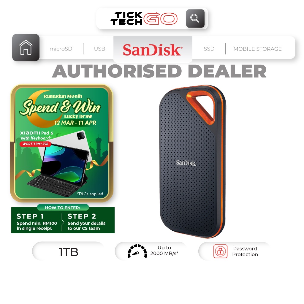 SanDisk Extreme Pro Portable SSD E81 (1TB/2TB/4TB) 2000mb/s Type-C ...