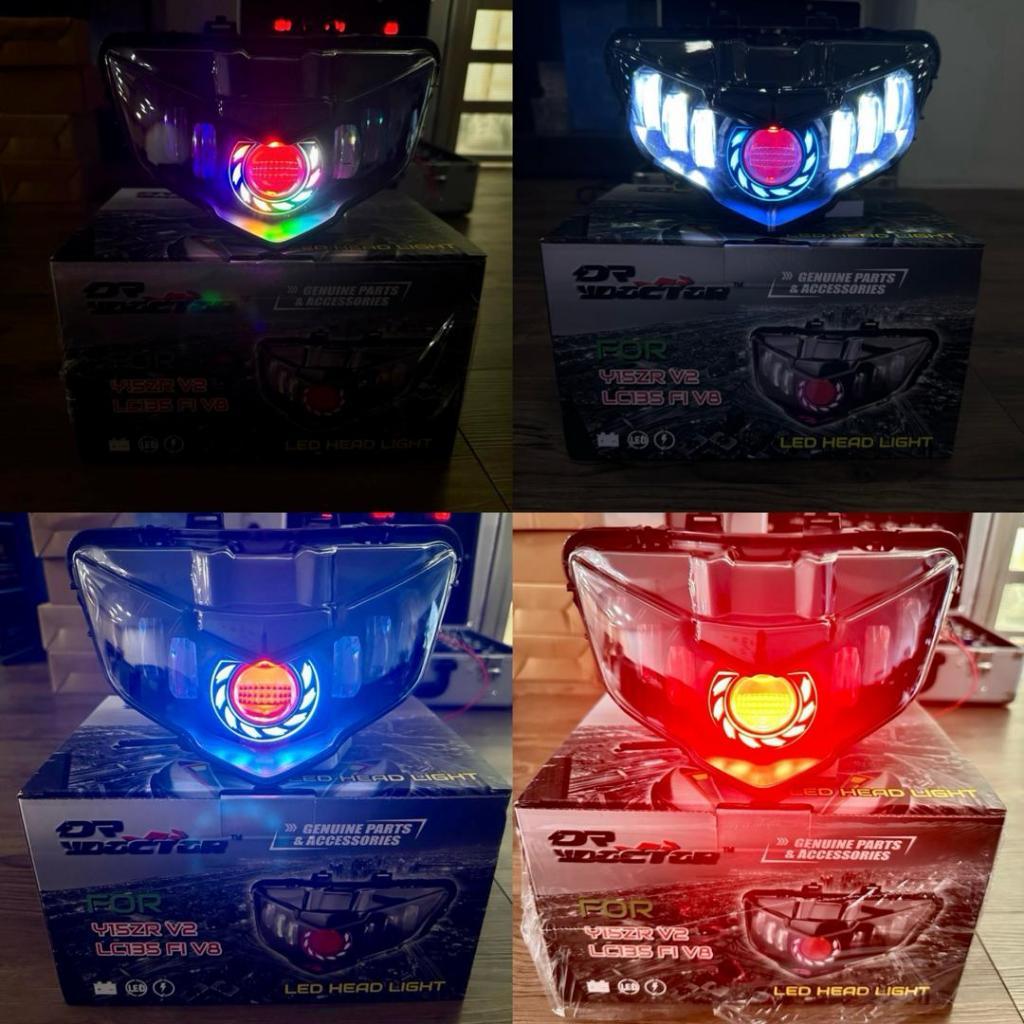 Y15 V2 LC V8 DOCTOR LED CUSTOM HEAD LAMP LIGHT LAMPU DEPAN YSUKU LC135 FI V8 PREMIUM QUALITY ...