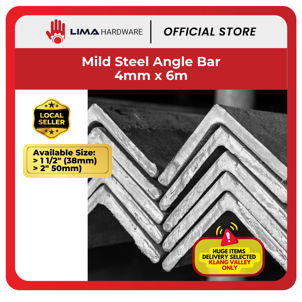 6M Angle Bar, Bar Angle Besi 4mm x 1 1/2" | 2" | Shopee Malaysia